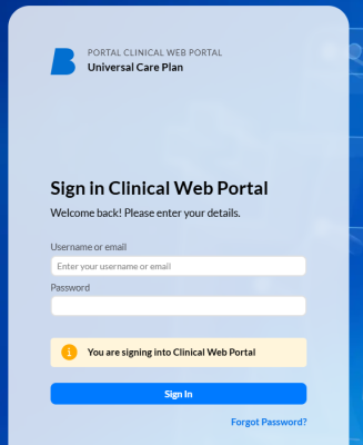 Professionals Web Portal | Universal Care Plan